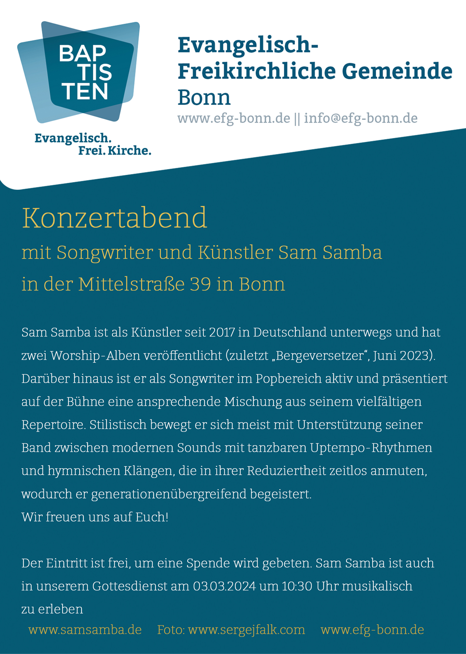 Konzertabend mit Sam Samba und Band - Evangelisch-Freikirchliche ...
